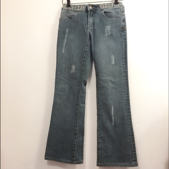 bebe | Jeans | Bebe Vintage Studded Blue Jeans | Poshmark